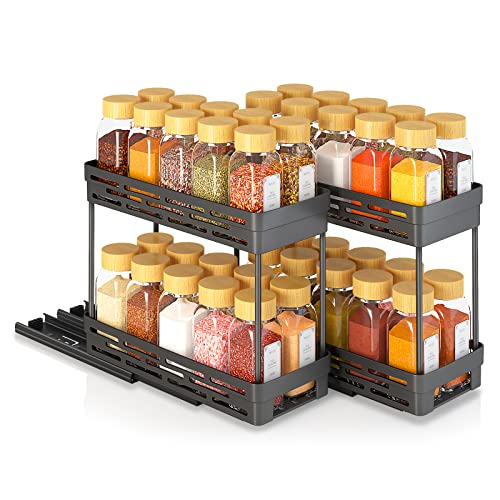 2 Pack Pull Out Spice Rack Organizer for Cabinet - Kitchen and Home Store