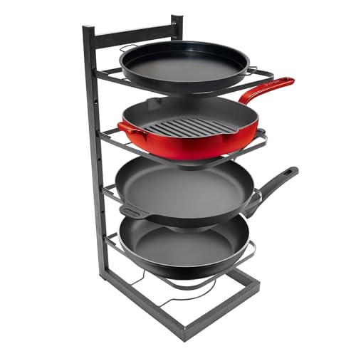 VPABES 5 Tier Pan Organizer Rack for Kitchen Cabinet, Pan Organzier ...
