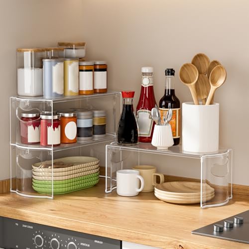 MIUKAA Stackable Cabinet Shelf Organizers - Kitchen and Home Store