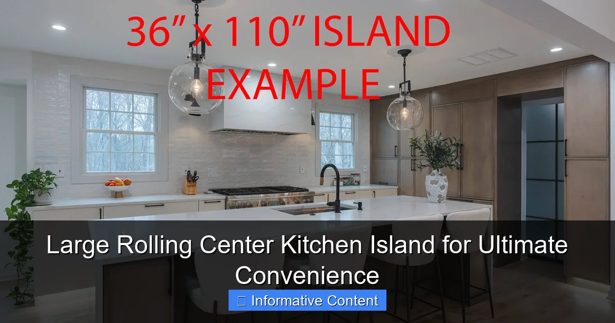 Large Rolling Center Kitchen Island for Ultimate Convenience - Kitchen ...